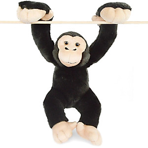 TigerHart Chance The Chimpanzee - 14 Inch (with Hanging Arms Outstretched) Large Hanging Monkey Chimp Stuffed Animal Plush Ape