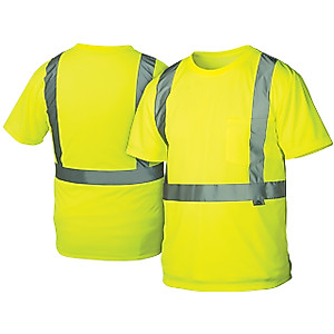 Pyramex RTS21 Series Moisture Wicking T-Shirt Hi-Vis Lime Size Large