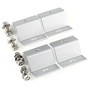 F-ber 1 Set (4pcs) Solar Panel Mounting Hardware Z Type Bracket Aluminum W/Stainless Bolt for RV Boat Off Grid 38mm Width Solar Panels (38 * 25 * 27mm/1.49"*0.98"*1.06")