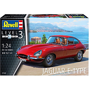 Revell 07668 Jaguar E-Type (Coupé) 1:24 Scale Unbuilt/Unpainted Plastic Model Kit, Red