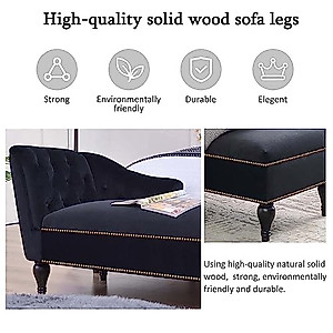 Heliosphere Velvet Sofa with Chaise Lounge Sleeper Sofa, Modern Sofa Bed Couch with Button Tufted & Nailhead Trim, Sturdy Wooden Legs Support, Sleeper Sofa for Living Room Bedroom Office