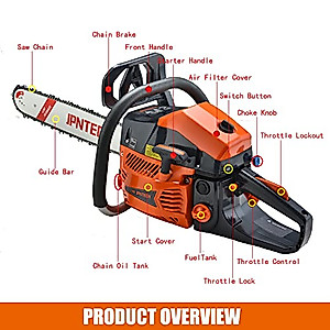 Gas Chainsaw 60cc 2-Cycle Gasoline Powered Chainsaw 20 Inch Handheld Cordless Petrol Chain Saws For Forest, Wood, Garden and Farm Cutting Use