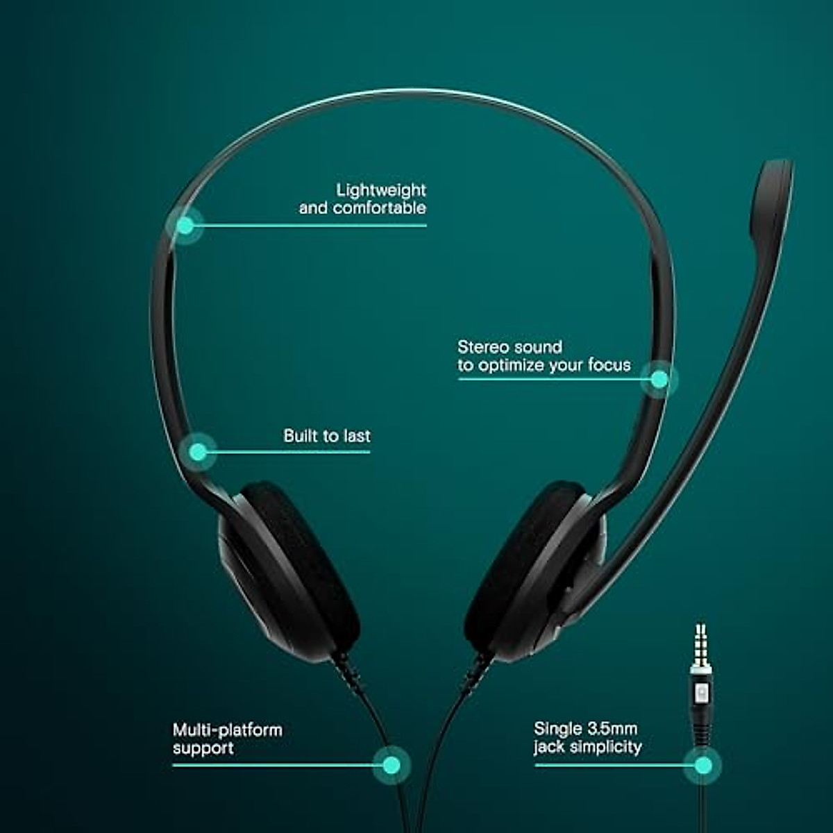 Epos Sennheiser Pc 5 Chat Wired Headphone For Pc - Black, All-Size