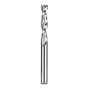 SpeTool Spiral Router Bits with UpCut 1/4 inch Cutting Diameter, 1/4 inch Shank 3 inch Extra Long HRC55 Solid Carbide CNC End Mill for Wood Cut, Carving