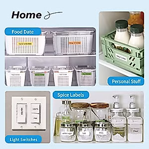 Makeid Label Maker Machine with Tape HD (300dpi), Portable Bluetooth L1 Label Printer Handheld Label Printer Custom Stickers with Multiple Templates for Home Office Organization Easy to Use