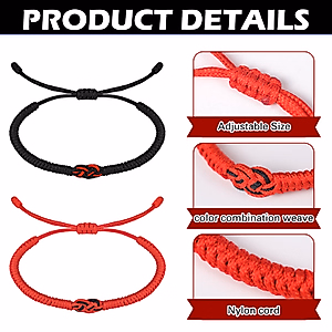 10 Pcs Red Black String Bracelet Fate Matching Couples Bracelets for Protection Red Cord Braided Bracelet Amulet Handmade Good Lucky Knot Bracelet for Friendship Lover Women Men Long Distance Gift