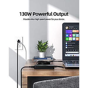 130W AC Charger Fit for Dell Inspiron 14 Plus 7420 P157G003 Laptop - Power Supply Adapter Cord