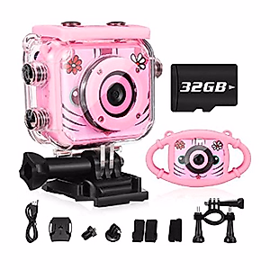 Rehomy Waterproof Camera for Outdoor Sports 1080P Toddler Digital Camera with 2GB Memory Card