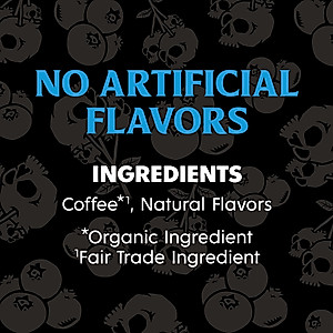 DEATH WISH COFFEE Ground Coffee - Extra Kick of Caffeine - Blue and Buried: Blueberry Vanilla Flavored Coffee