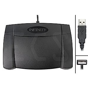 Executive Communication Systems Infinity 3 USB Foot Pedal Control with Computer Plug In, one unit