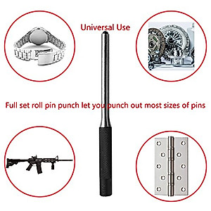 9 Pieces Roll Pin Punch Set and 4 Pieces Hollow End Starter Punch Tool with Carry Case for repairing or servicing equipment, machines, and vehicles