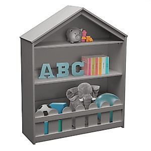 Serta Happy Home Storage Bookcase - Ideal for Books, Decor, Homeschooling & More, Grey