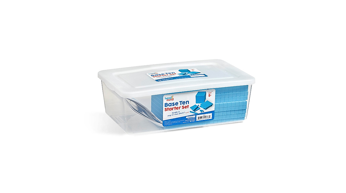 Hand2mind Blue Base Ten Blocks Set for Learning Math Concepts