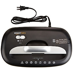 Amazon Basics 8-Sheet Capacity Cross-Cut Paper and Credit Card Shredder, 4.1 Gallon & Sharpening Lubricant Sheets - Pack of 12