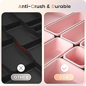 A-LuGei 【28PCS】 Drawer Organizer, Bathroom Organizers and Storage, Makeup organizer, Desk drawer organizer, Storage Bins for Kitchen Office Bedroom Vanity Jewelry Pantry Garage（3Size）