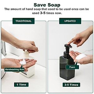 OFODE 17oz Foaming Soap Dispenser with Pump for Shampoo Body Wash Dish Liquid Soap Refillable Plastic Empty Foaming Hand Soap Dispenser with Lables for Kitchen Sink Bathroom Clear 4Pack