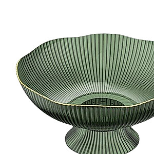 WeiLaiKeQi Fruit Bowls Fruit Plate,Centerpiece Footed Bowl for Decoration Fruit Decorative Bowl Candy Dish Candy Bowl Kitchen Table Home Decor, Green