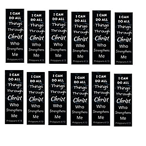 I Can Do All Things Through Christ Christian Religious Bookmarks Bible Verse Scripture Made in USA Inspirational Encouragement Sunday School Philippians 4 13 Bookmark Bulk (50 Count)