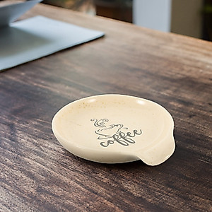 Cabilock 1 Set Ceramic Spoon Rest Spoon Rest for Kitchen Soup Spoon Rest Ceramic Kitchen Utensil Coffee Spoon Small Spoon Rest Coffee Cups Ceramic Spoon Holder Ceramics Delicate Spatula