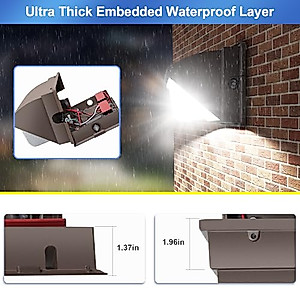 BIRITALO 300W LED Parking Lot Light 3 Pack and 120W LED Wall Pack Light 6 Pack with Dusk-to-Dawn Photocell