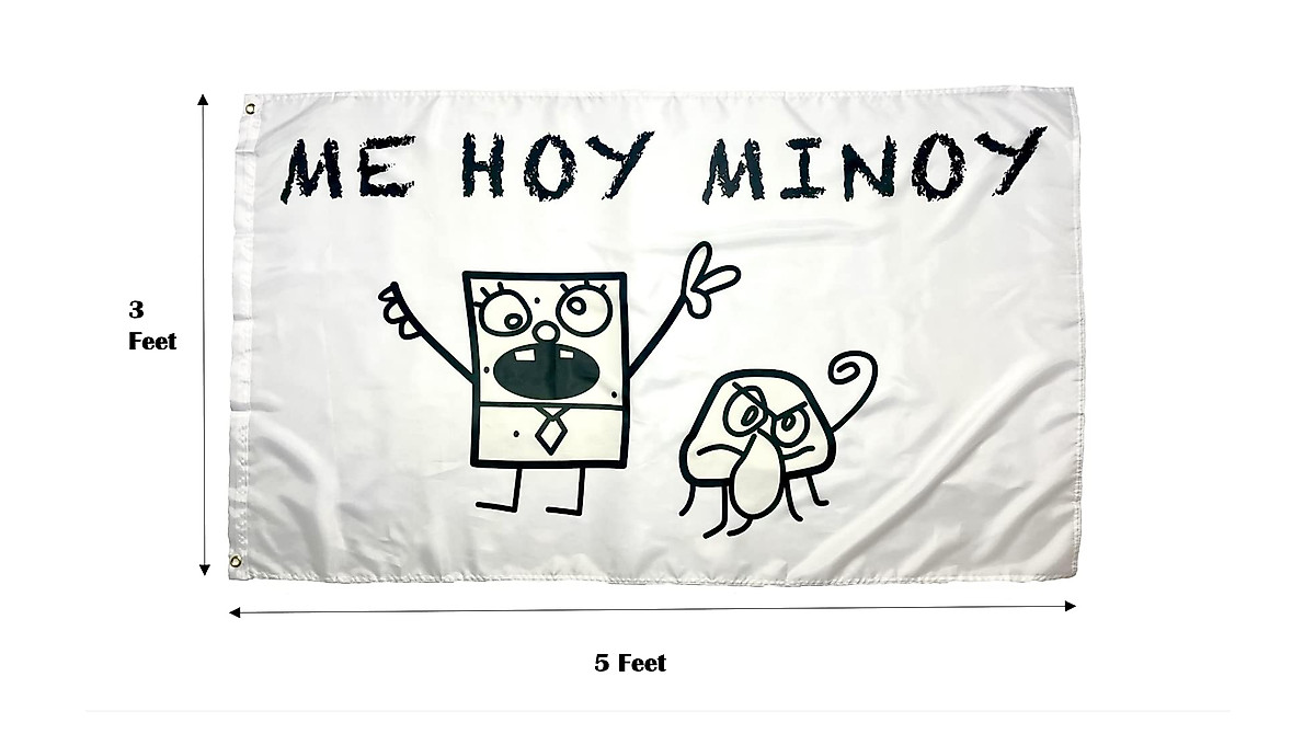 DoodleBob Me Hoy Minoy Flag - Funny College Décor