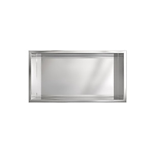 Odass | Shower Niche | 24" X 12" | NO Tile Needed ­| Rectangular Stainless Steel #304 Niche | Brush Recessed Single Shelf Organizer | Bathroom Storage for Shampoo Bottle |