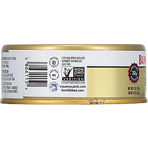 Bumble Bee Prime Solid White Albacore Tuna in Water, 5 oz Can - Premium Wild Caught Tuna - 31g Protein per Serving - Non-GMO Project Verified, Gluten Free, Kosher