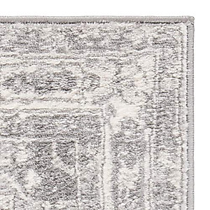 SAFAVIEH Brentwood Collection 2' x 12' Cream/Grey BNT852B Medallion Distressed Non-Shedding Living Room Bedroom Runner Rug