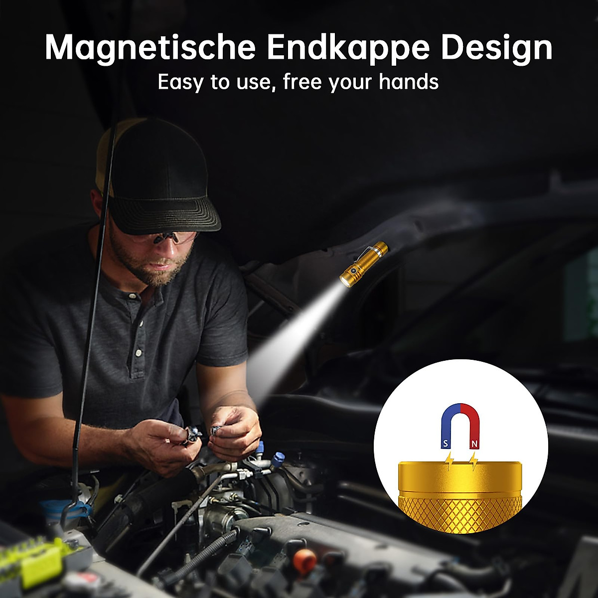 Wurkkos WK03 Pocket Flashlight Rechargeable, 1200 High Lumens Super Bright LED Flashlight with 6 Modes, High CRI 519A LED, IP68 Waterproof, Small Powerful Flashlight for Home, Emergency, Camping