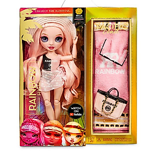 Rainbow High Pacific Coast Bella Parker- Pink Fashion Doll with 2 Designer Outfits, Pool Accessories Playset, Interchangeable Legs, Toys for Kids, Great Gift for Ages 6-12+ Years