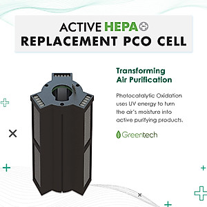 Greentech Environmental Active HEPA+ PRO Replacement PCO Cell - HEPA Filter Replacement Uses UV Energy - Air Purifier for Space and People - Maintains pureAir Active Air Purification Experience