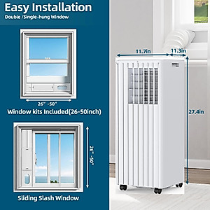 DEXSO Portable Air Conditioner 8000BTU(ASHRAE),Remote Control AC with Dehumidifier and Fan,Portable Air Conditioner for Small Medium Rooms,Cooling Area up to 300 Sq.Ft