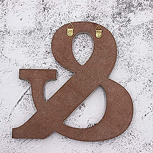Wartter Decorative Wooden Ampersand Wall Décor, FreeStanding Monogram "&"Wood Sign Rustic Brown