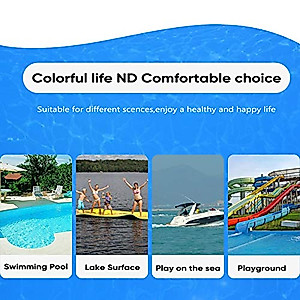 MarKnig 9'/12'/18' Floating Water Mat, Foam Water Floating Pad, Tear-Resistant XPE Foam, Lily Pad for Water Recreation Pool, Beach, Ocean, Lake, Suitable for Multiple Users, Yellow/Blue