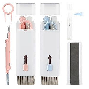 KITANIS Keyboard Cleaning Kit,7 in 1 Electronic Cleaner Kit,2 Pack Multi-Function Soft Brush Cleaning Tools Kit for Airpods/Cell Phone/PC/Laptop/Computer/Bluetooth Earphones (3nd Generation)