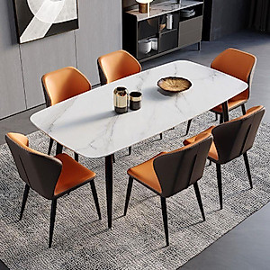 ZARBAILRE Kitchen Dining Room Chairs, Dining Chairs Side PU Cushion Chairs, Kitchen Chairs Restaurant Chairs for Kitchen Dining Room Side Chair (B Set of 1)