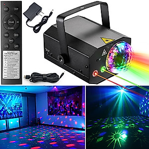 BUCLHOZ LED Magic Ball Party Light, Black, Rectangular, Iron and Cast Iron