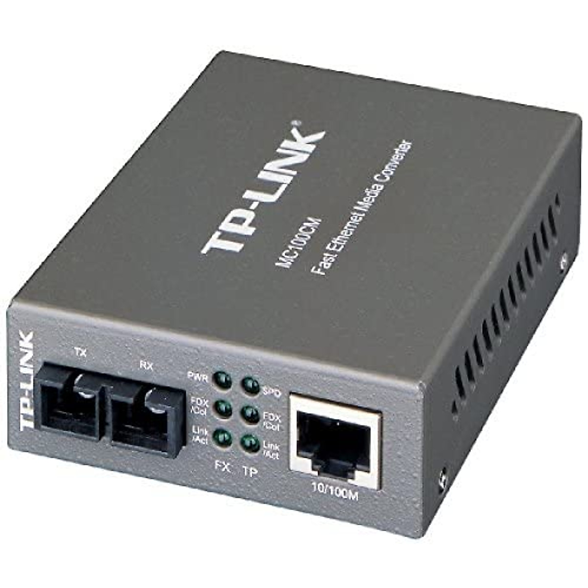 TP-LINK MC100CM Media Converter, 10/100Mbps RJ45 to 100M multi-mode SC fiber, up to 1.2miles, chassis mountable