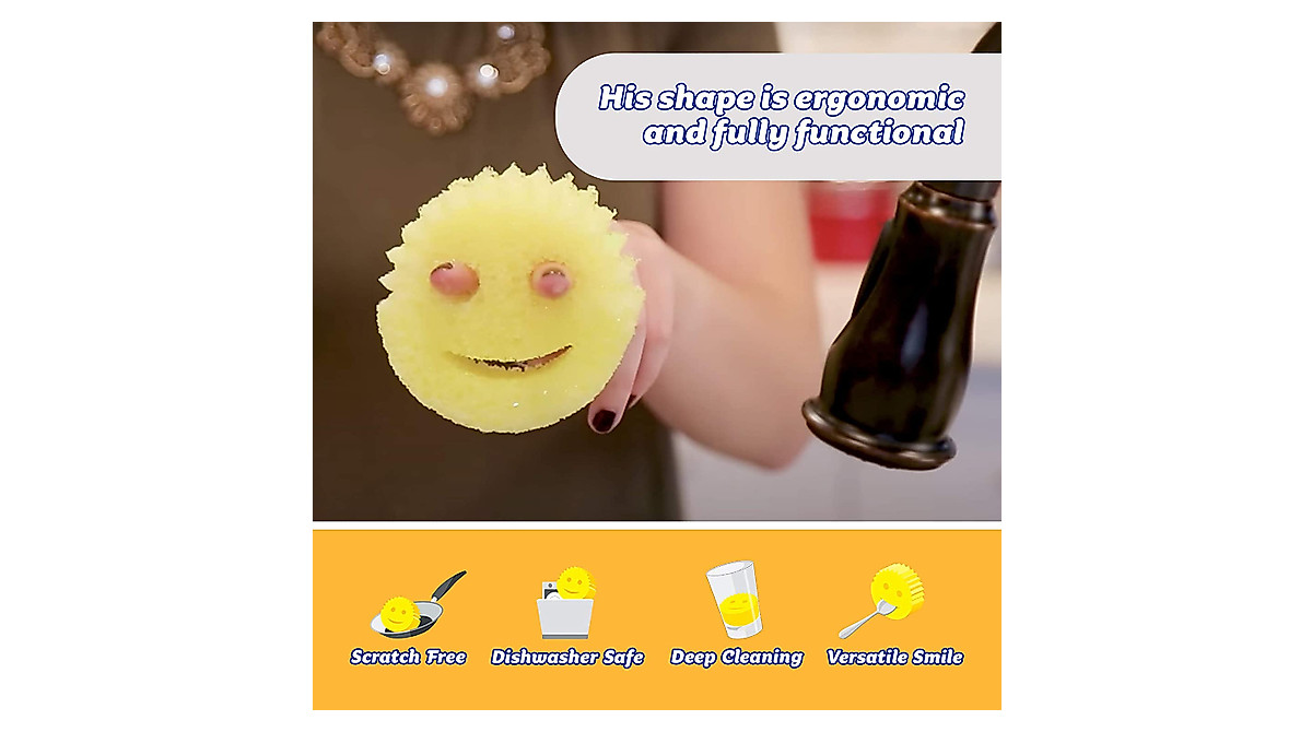 Scrub Daddy Grey: Versatile Scratch-Free Dish Sponge with FlexTexture