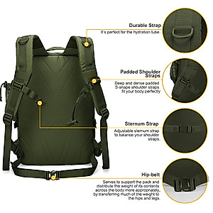 Mardingtop Hiking Backpack,Small Tactical Backpacks for Camping Military Traveling, 28L Motorcycle Backpack