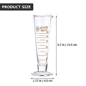 Lab Graduated Measuring Cup, Cup With Spout Wide Mouth Glass Beaker Liquid Dispenser Measuring Cylinder Experiment Tool for Science