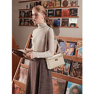 GAYI URBAN Glitter Crossbody Bags for Women, Sparkle Shoulder Handbags with Chain, Ladies Clutch Purses with Zipper Closure (Champagne)