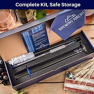 Thermo-Hydrometer ABV Tester Kit Triple Scale for Beer/Wine - Pro Series American-Made Specific Gravity Hydrometer with Thermometer Temperature Correction, N.I.S.T Traceable (KIT)