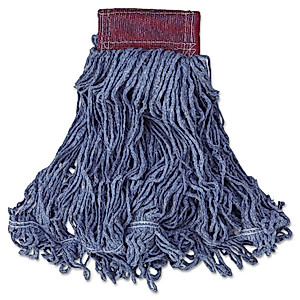 Rubbermaid Commercial D253BLU Super Stitch Blend Mop Head, Large, Cotton/Synthetic, Blue, 6/Carton