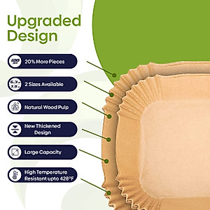 Ozlino 120 Pcs Air Fryer Liners Disposable - Parchment Paper Liners 6.3 inches - Perfect Airfryer Liners for Baking, Cooking, Roasting and Microwave, With Fridge Magnet and Cooking Time Cheat Sheet