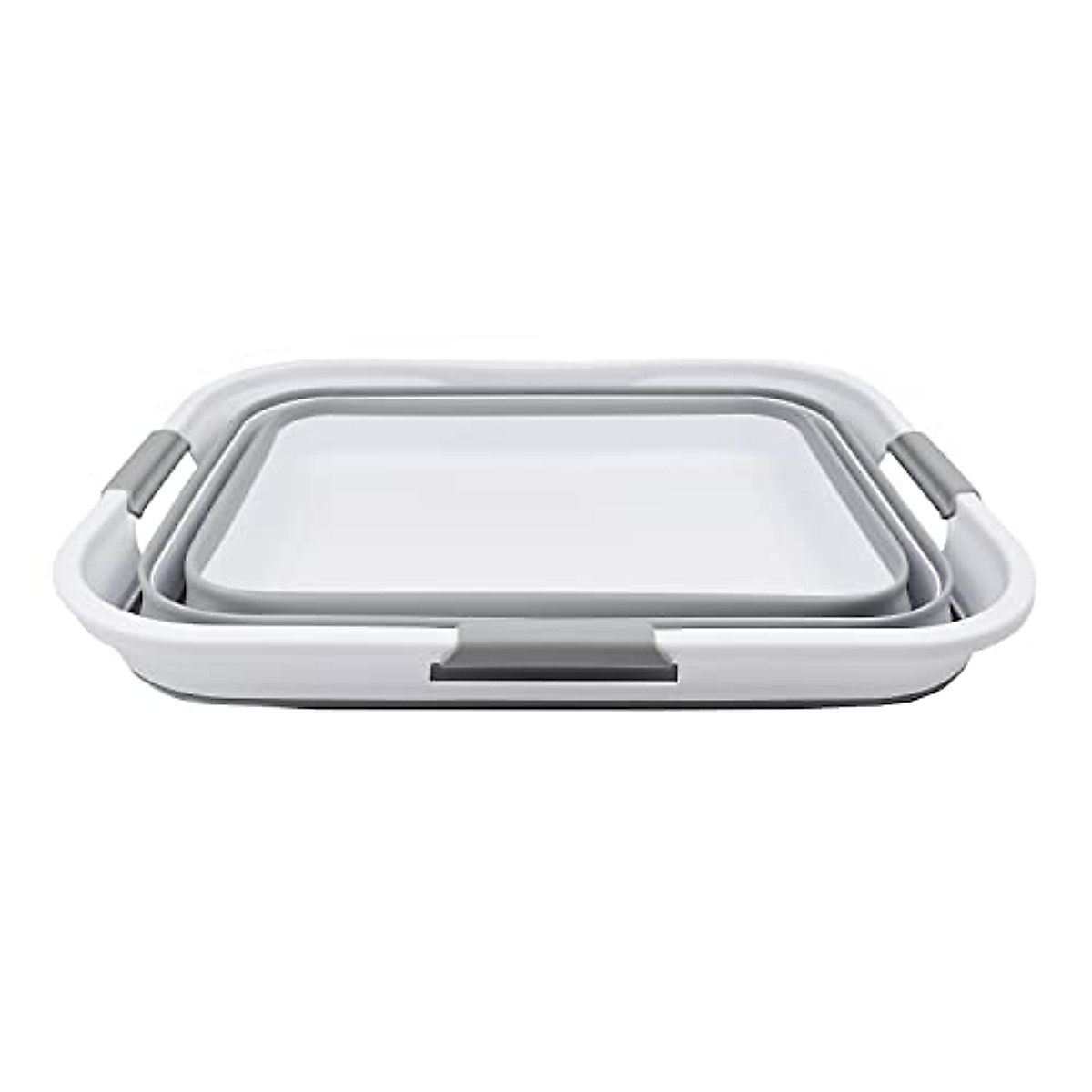 Collpasible Laundry Basket (42L Collapsible Laundry Basket (White/Grey))