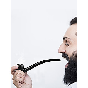 Joyoldelf Tobacco Pipe, Luxury Wooden Smoking Pipe with Tobacco Pipe Stand, Ebony Tobacco Pipes for Smoking with Pipe Scraper, Gift Box and Smoking Accessories