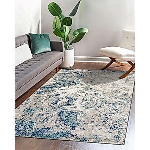 LUXE WEAVERS Rug - Abstract Marble Rug, Affordable Premium Area Rug for Living Rooms, Bedrooms, Dining Areas, Medium Pile, Floor Cover, Soft, Stain Resistant Persian Rug, Ivory / Size 8x10