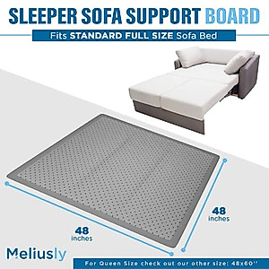 Meliusly® Sleeper Sofa Support Board (48x48'' - Full Size) Sleeper Sofa Support for Sofa Bed - Sleep Sofa Bar Shield for Sofa Bed or Pullout Couch - Sofa Bed Mattress, Cushion and Bar Support Slats