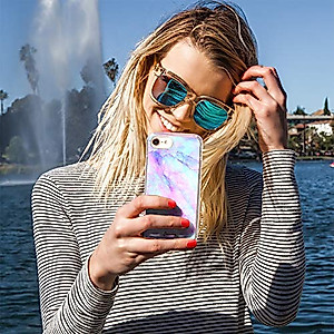 Casery Case Designed for The Apple iPhone, Iridescent Crystal (Exotic Marble) - Military Grade Protection - Drop Tested - Protective Slim Clear Case for Apple iPhone 8 Plus, iPhone 7/6/6s Plus